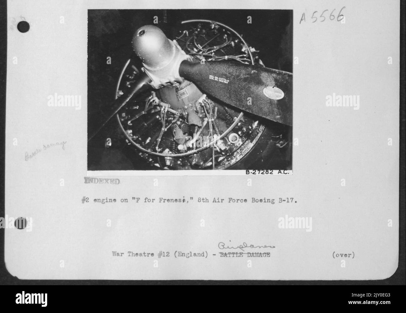 Battle damaged Boeing B-17 Stock Photo - Alamy