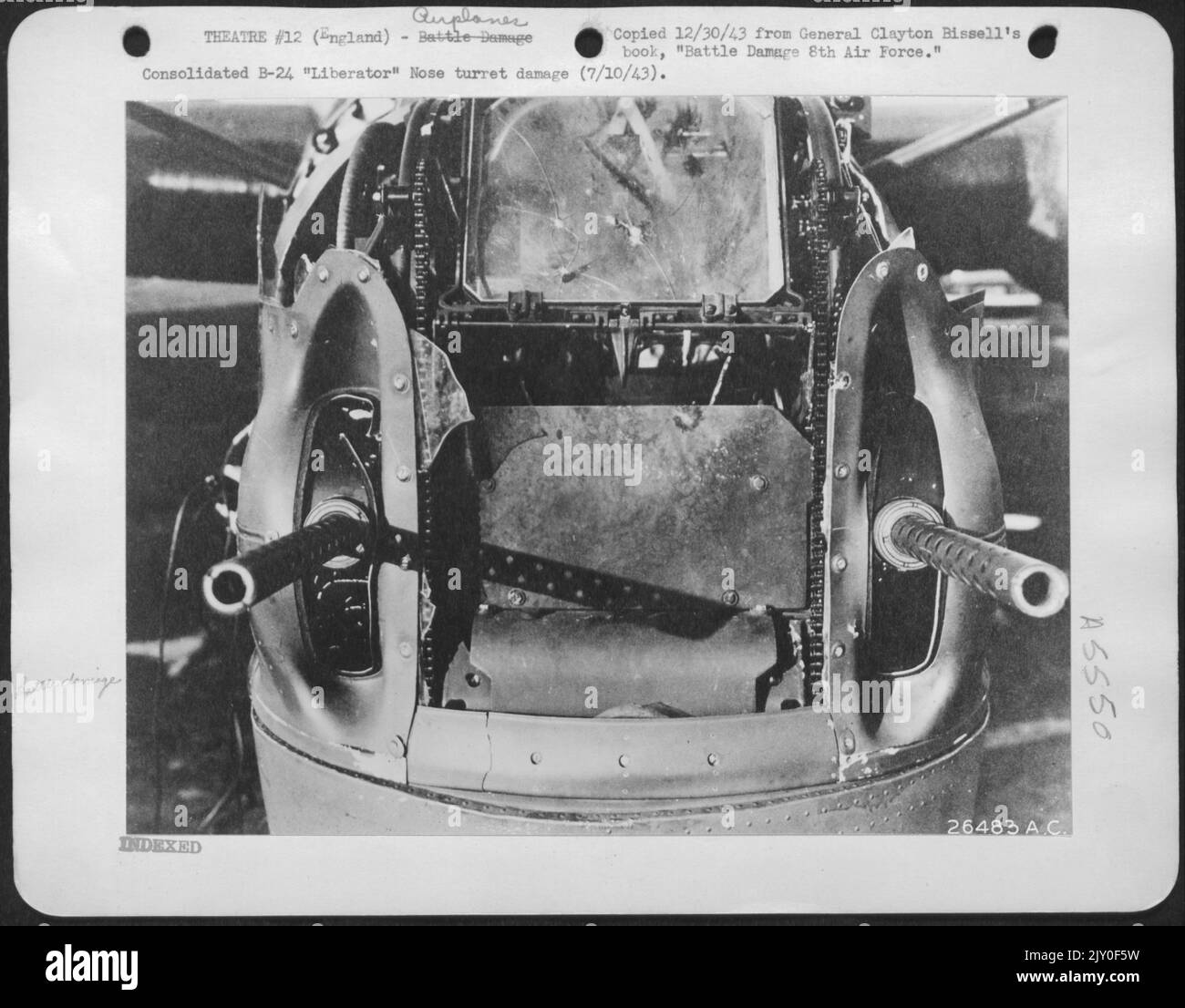 Consolidated B-24 "Liberator" Nose turret damage Stock Photo - Alamy
