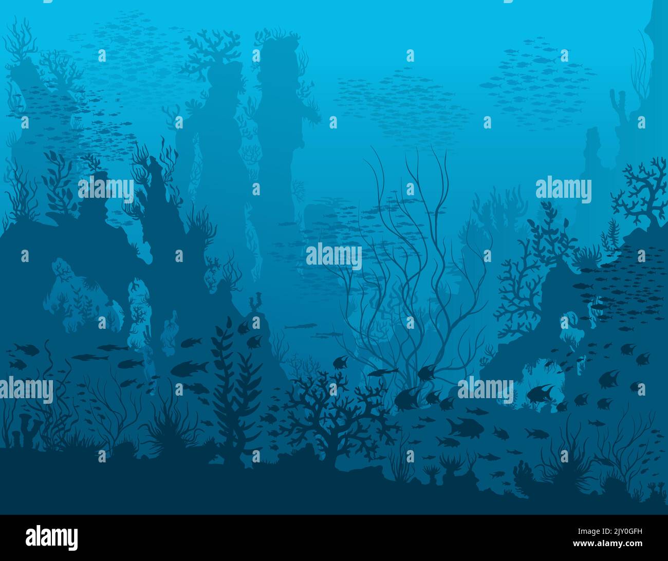 Underwater Landscape Drawing