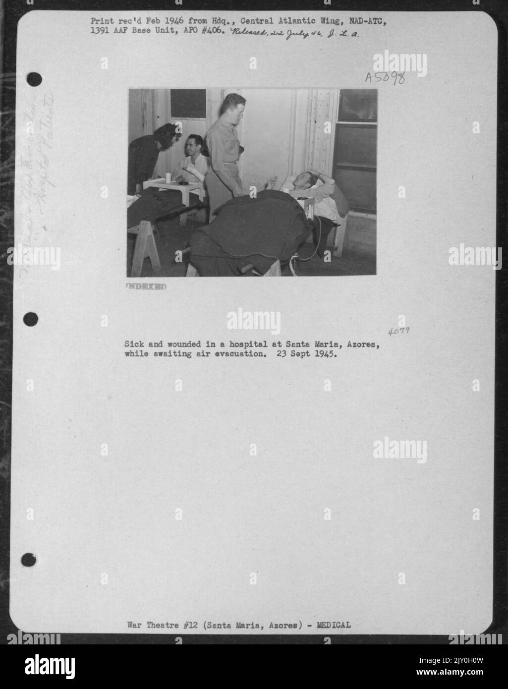 Sick And Wounded At A Hospital In Santa Maria, Azores, Awaiting Air ...