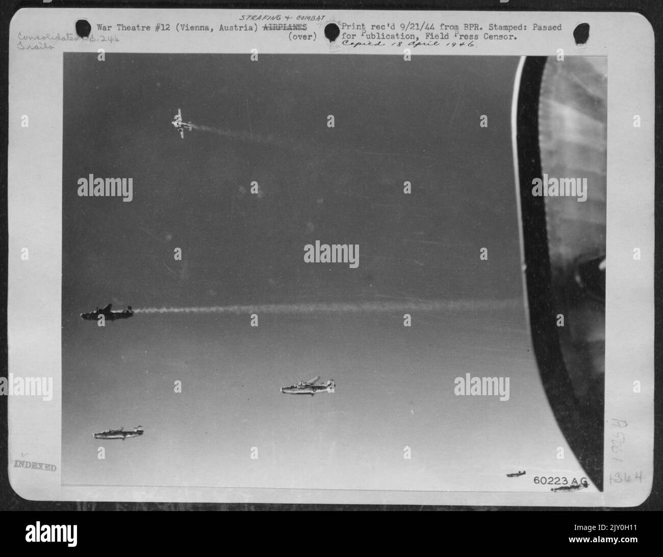One Smoking Consolidated B-24 Liberator Of The 15Th Air Force Peels Off ...