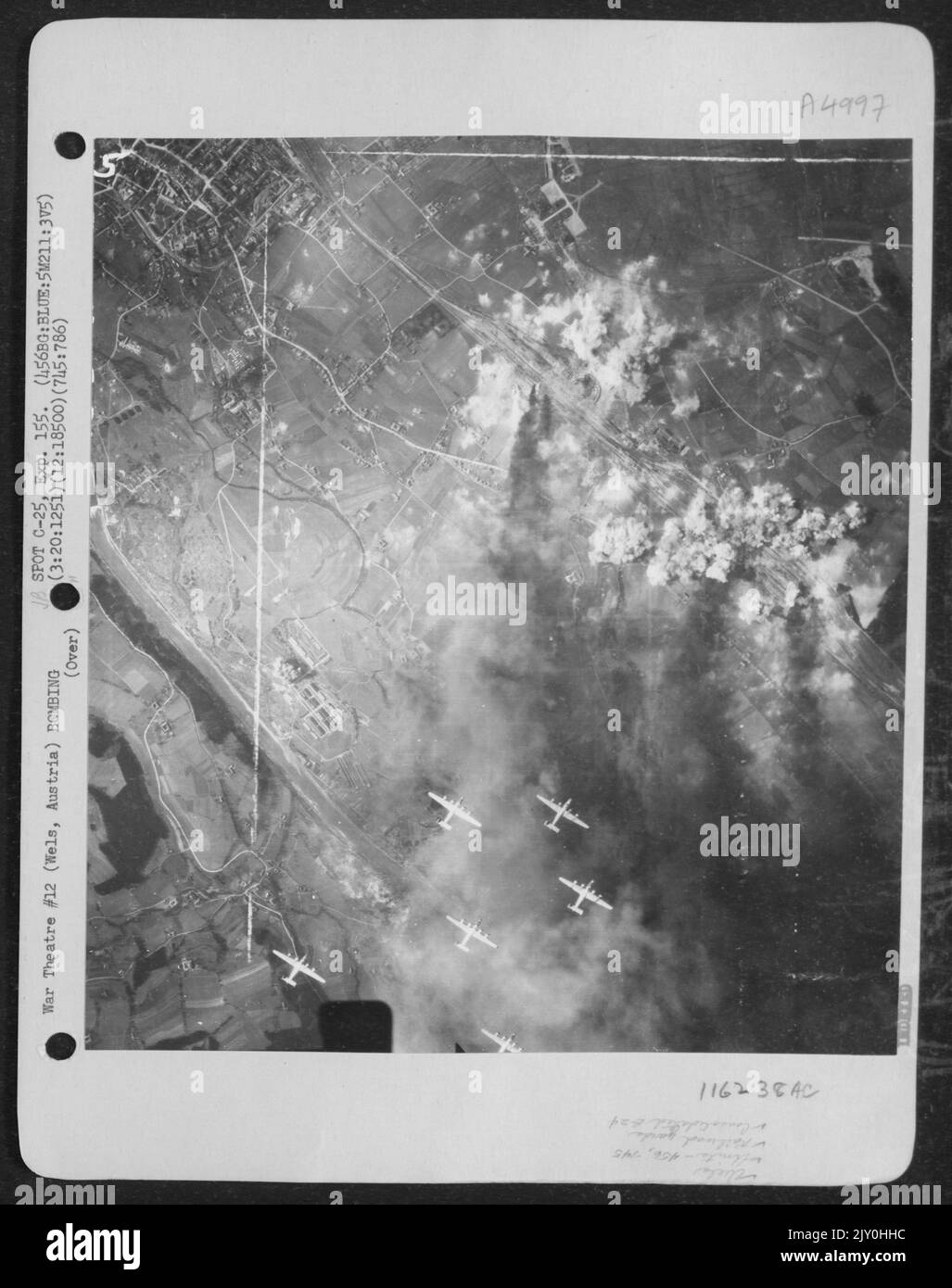 Consolidated B-24S Of The 456Th Bomb Group, 745Th Bomb Squadron Fly ...