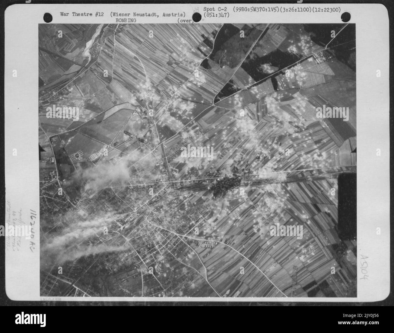 Bombs Burst In A Compact Cluster On The Marshalling Yards At Wiener ...