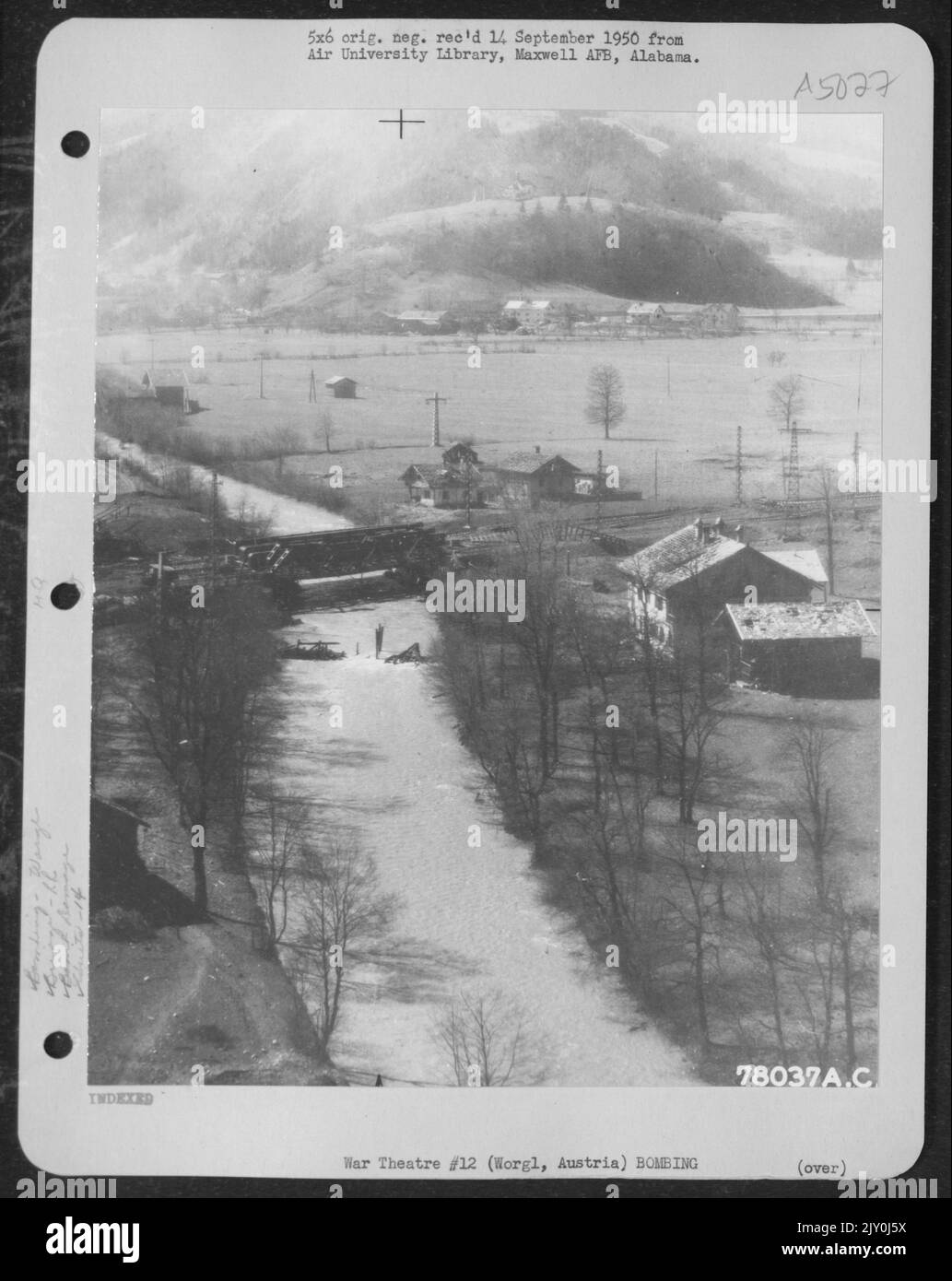 Damage To The Worgl Railroad Bridge, Austria, Inflicted By A Dive Bomb ...