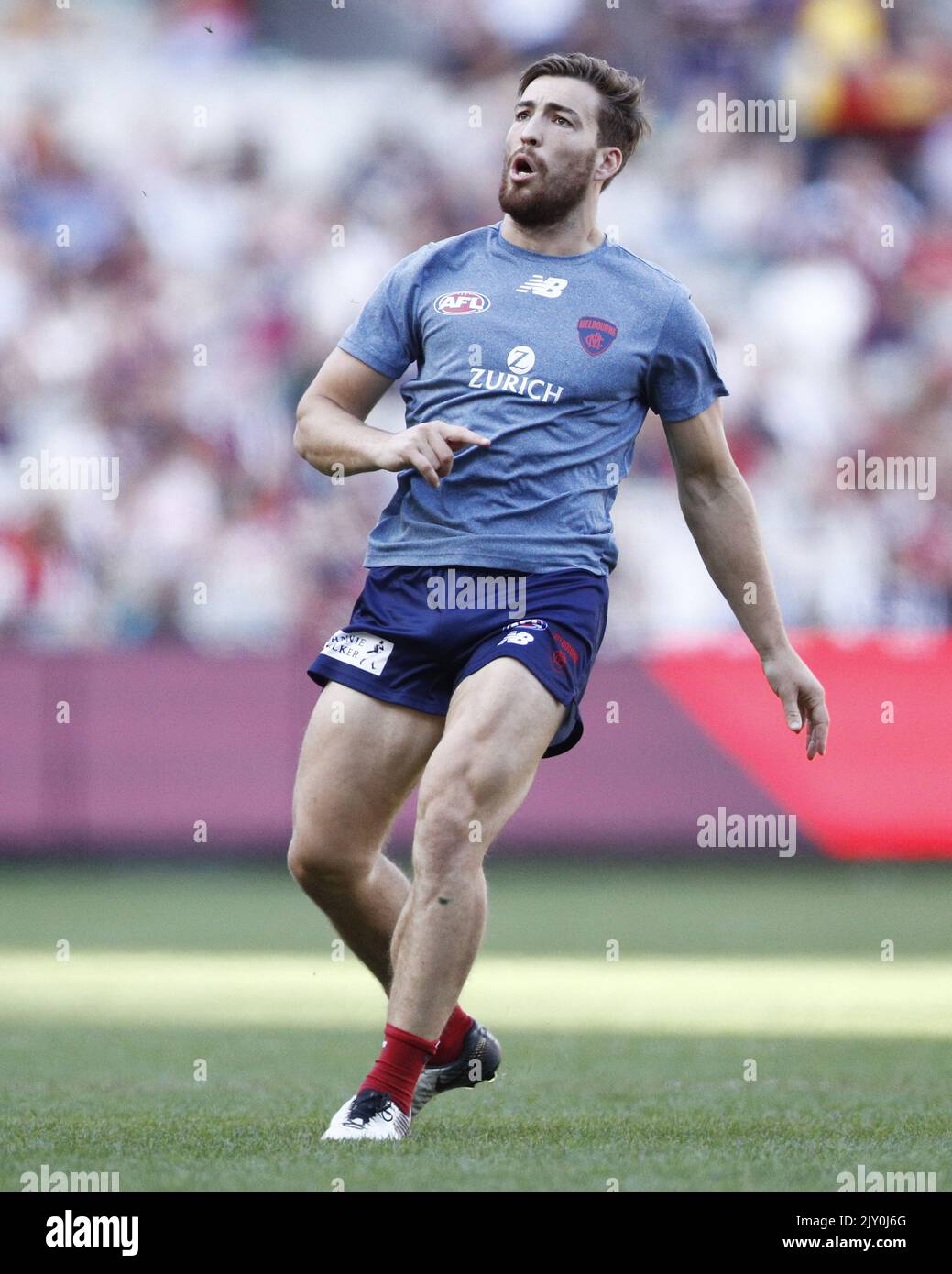 Jack Viney of the Demons is seen before the Round 5 AFL match between ...