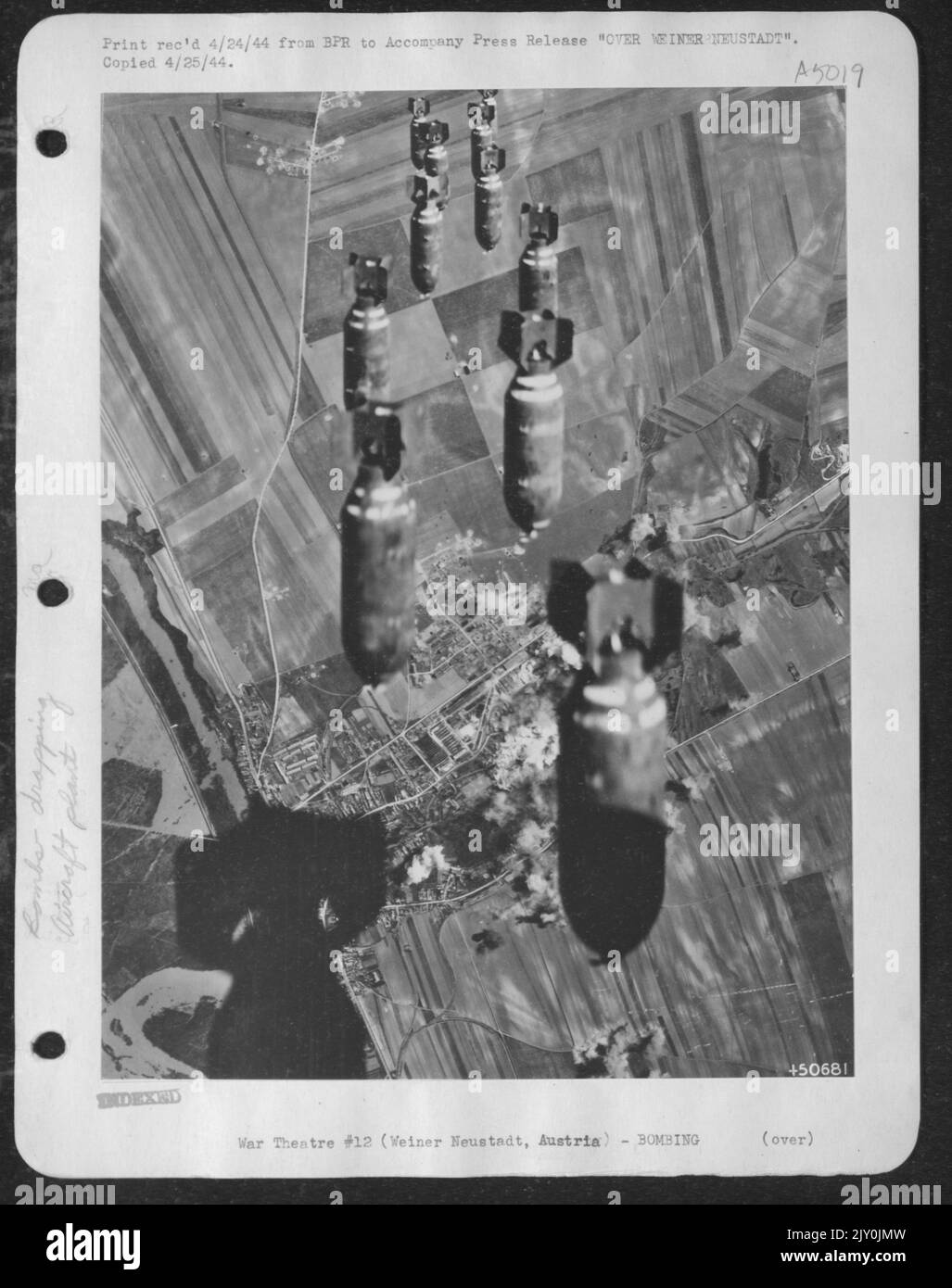 These bombs have just left the bomb bays of heavy bombers of the U.S ...