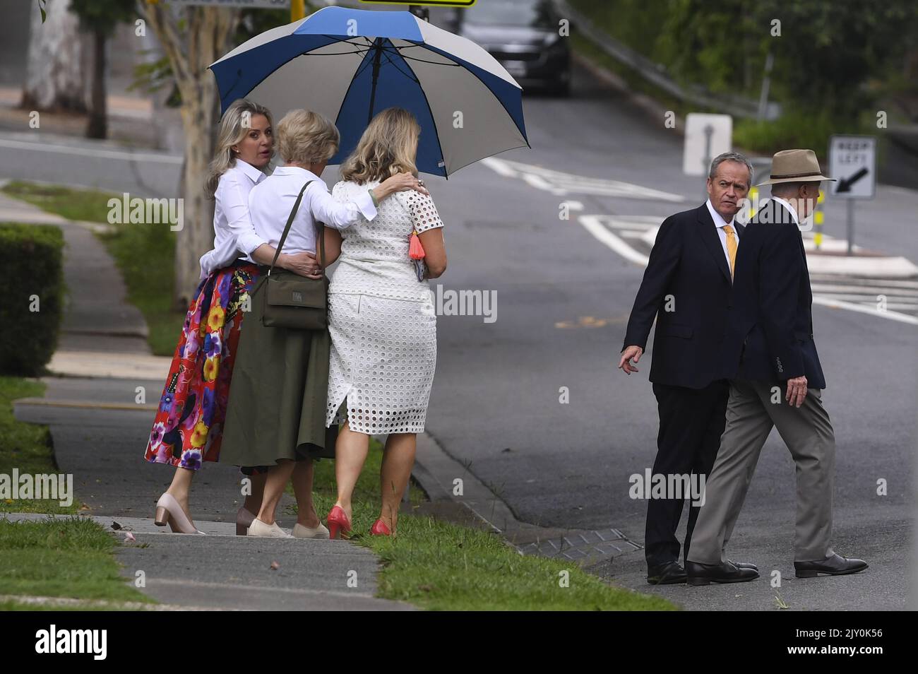 Former Australian Governor-General Dame Quentin Bryce, (centre) walks ...