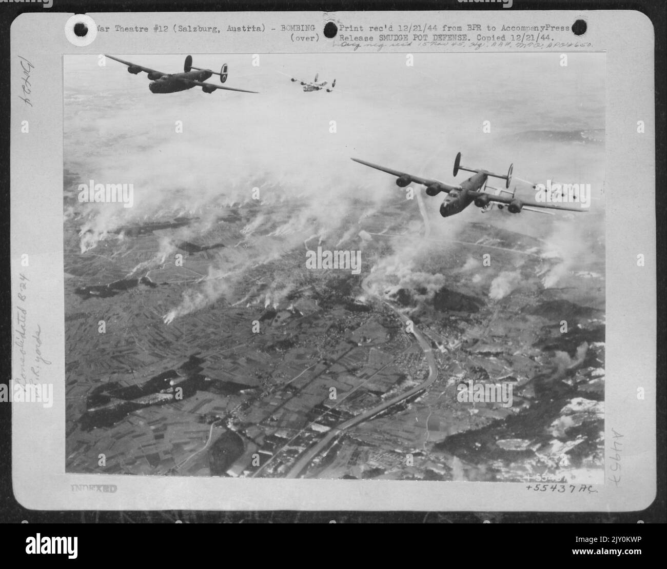 A formation of Consolidated B-24s of Maj. Gen. Nathan F. Twining's U.S ...