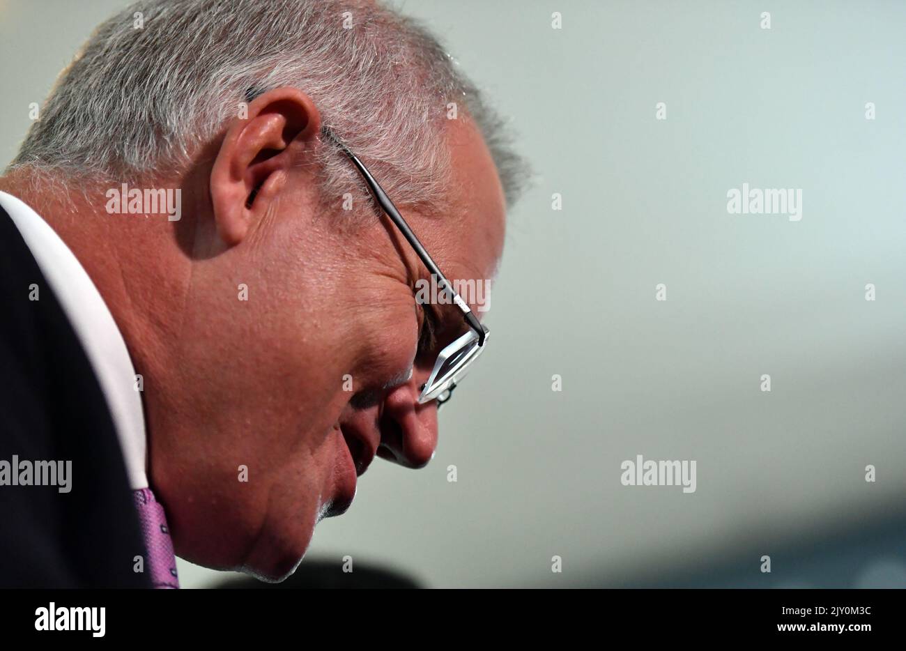 Prime Minister Scott Morrison at the Pakenham Football Club in ...