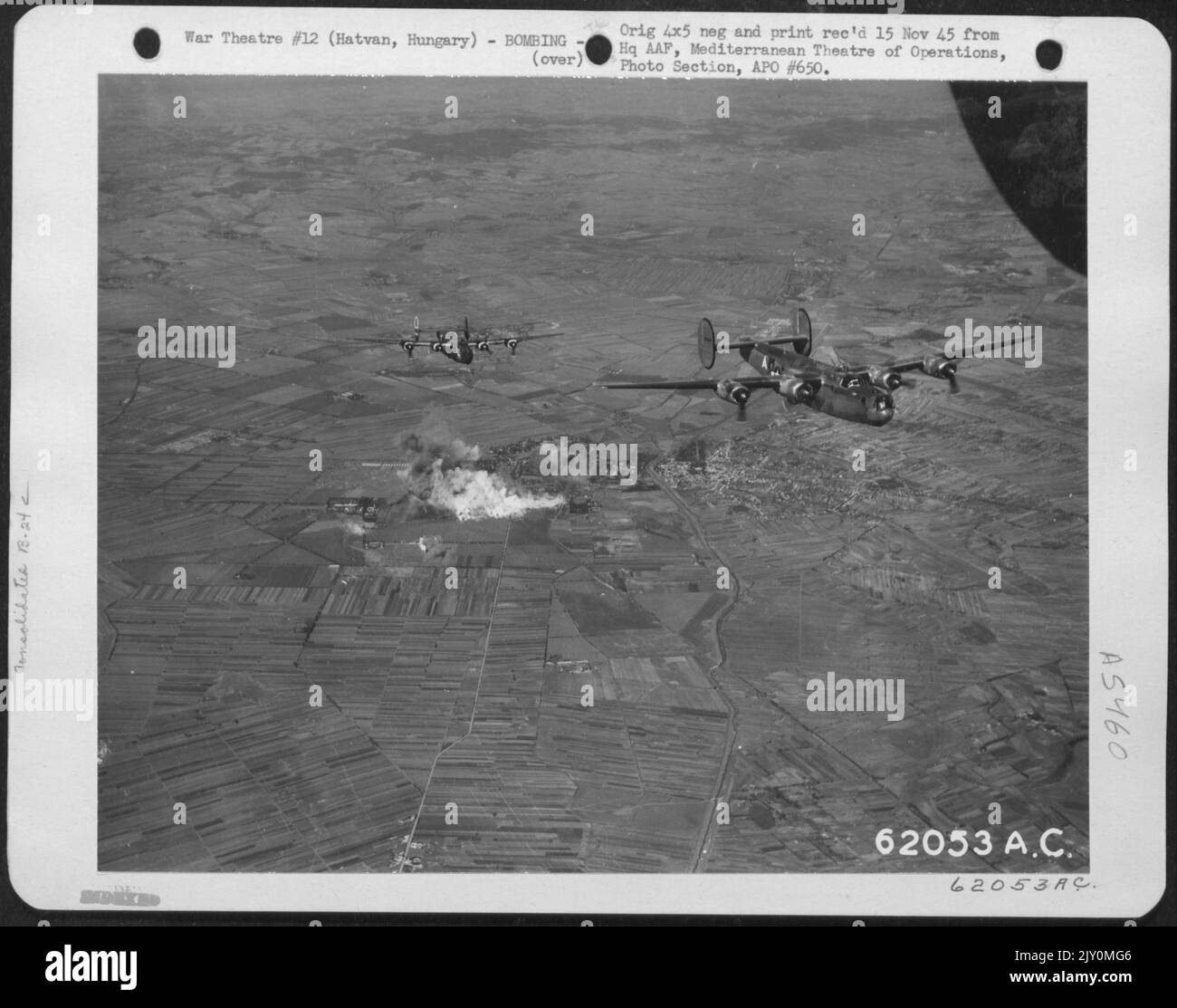 Bombing Of Hatvan, Hungary, By Consolidated B-24 "Liberators" Of The ...