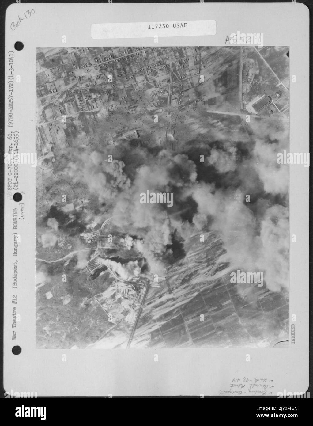 Smoke Rises From Bomb Bursts At The Aircraft Factory At Budapest ...