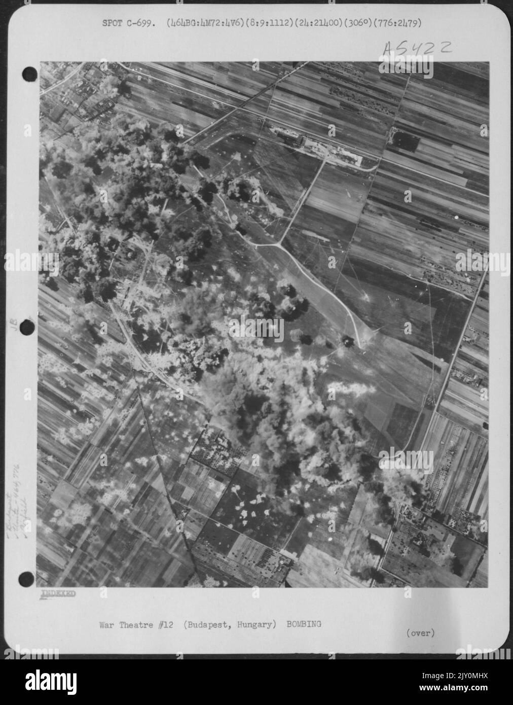 Bombs Bursts Cover Installations At Budapest Tokol Airdrome, Hungary ...