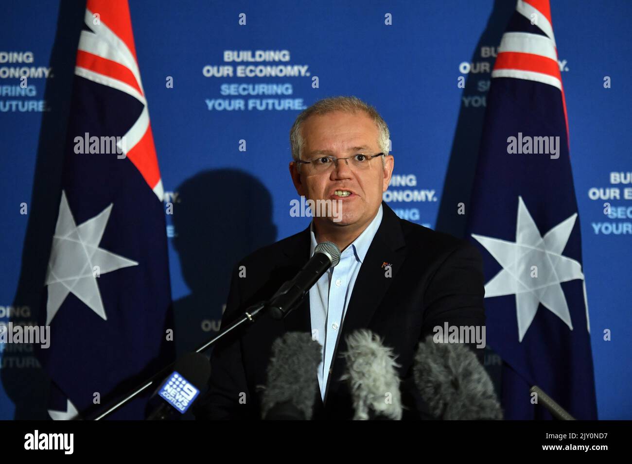 Prime Minister Scott Morrison at a business breakfast at the H on Smith ...