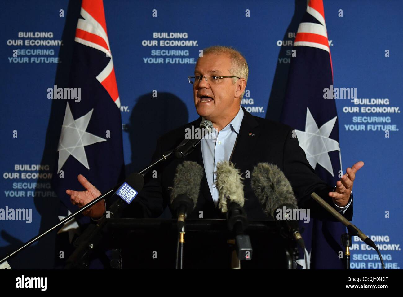 Prime Minister Scott Morrison at a business breakfast at the H on Smith ...