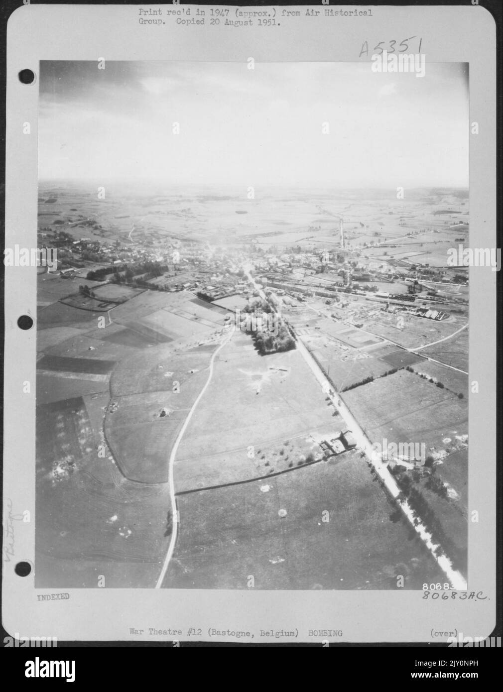 Aerial View Of The Bomb Damaged City Of Bastogne, Belgium. 8 May 1945 ...