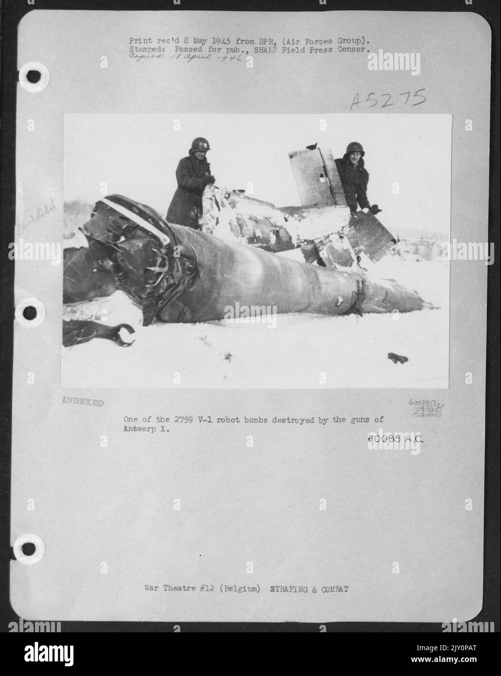 One Of The 2759 V-1 Robot Bombs Destroyed By The Guns Of Antwerp X ...