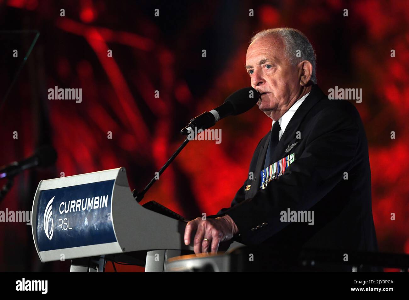 Retiring Currumbin RSL President Ron Workman is seen during the Anzac ...