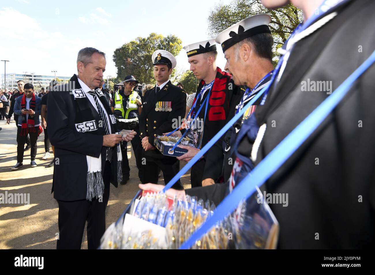 Australian Opposition Leader Bill Shorten arrives to watch the ANZAC ...