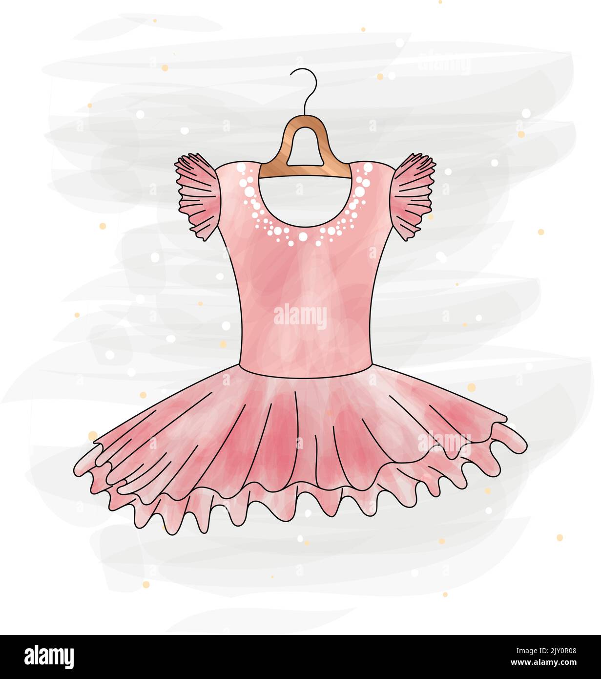 Colored pink ballet tutu uniform watercolor texture Vector Stock Vector ...