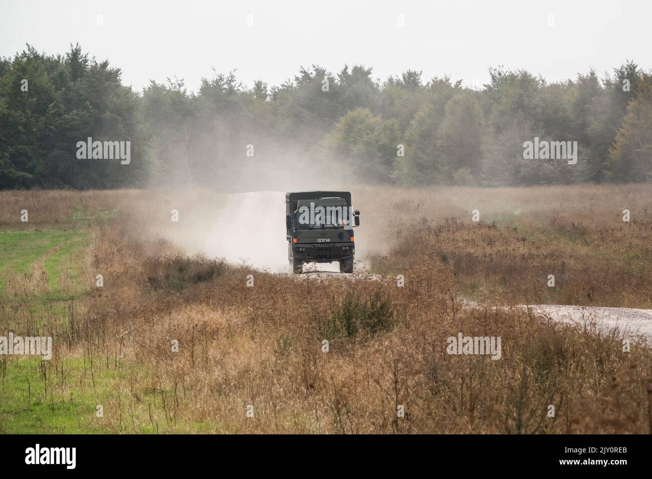 British army MAN HX60 4x4 Heavy Utility Truck in action on a military ...