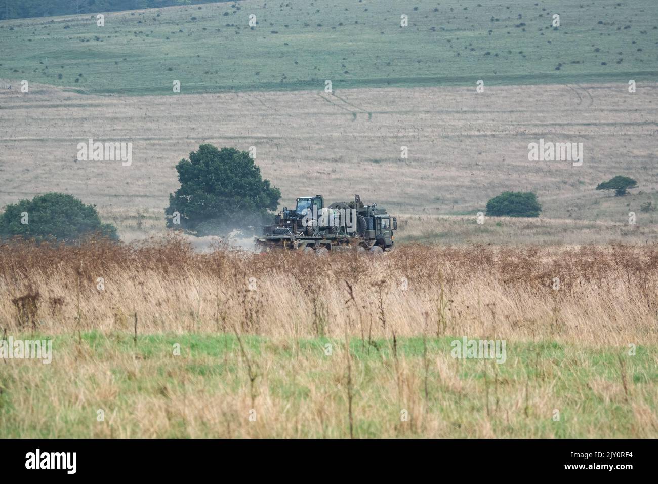 British army MAN SV HX77 8x8 EPLS Heavy Utility Trucks in action on a ...