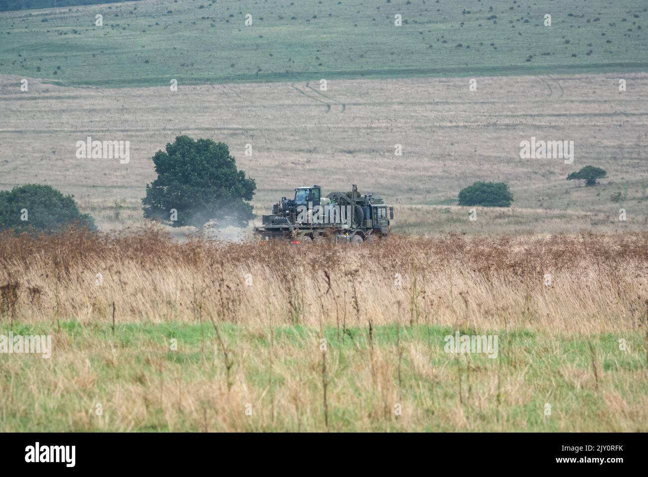 British army MAN HX77 SV 8x8 EPLS Heavy Utility Truck in action on a ...
