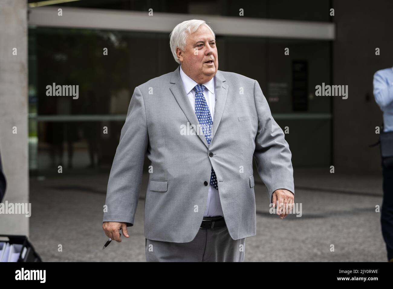 Clive Palmer leaves the Supreme Court in Brisbane, Friday, April 26 ...
