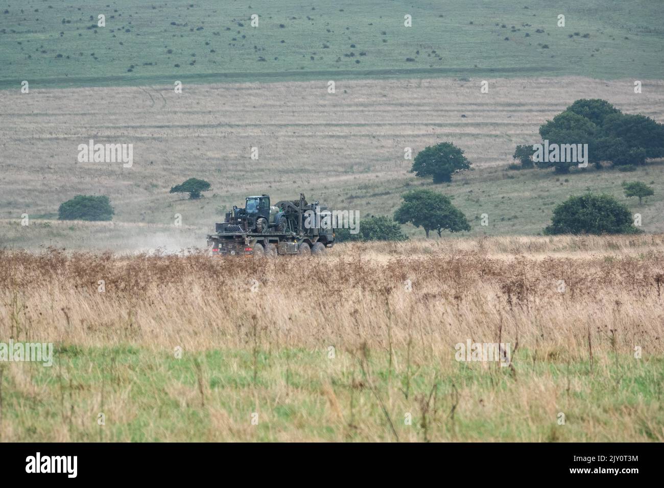 British army MAN HX77 SV 8x8 EPLS Heavy Utility Truck in action on a ...