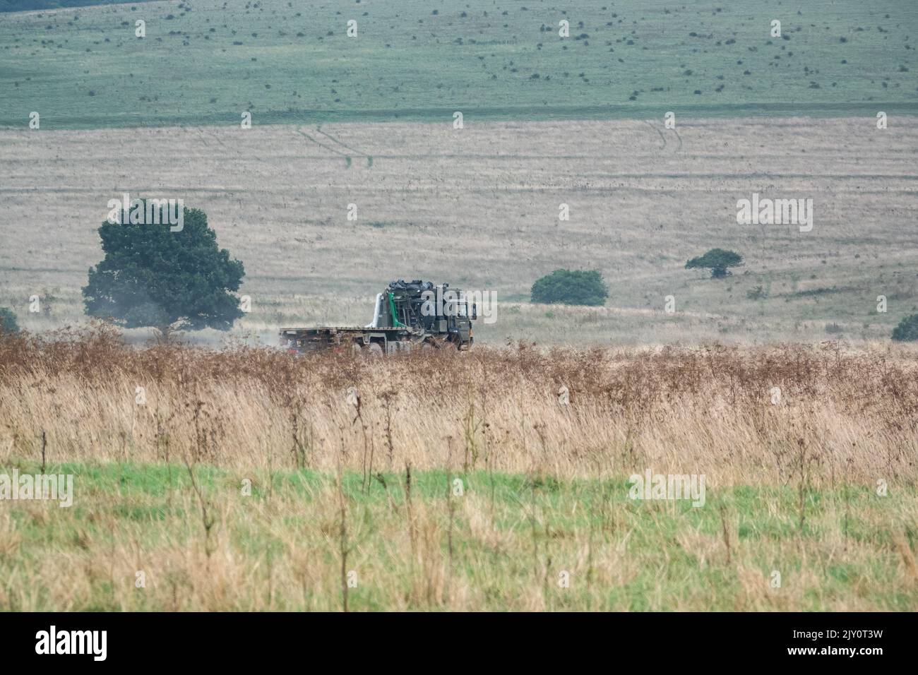British army MAN HX77 SV 8x8 EPLS Heavy Utility Truck in action on a ...