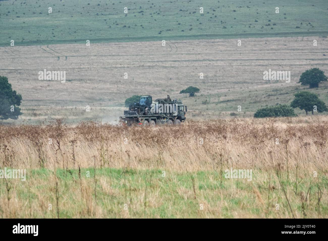 British army MAN HX77 SV 8x8 EPLS Heavy Utility Truck in action on a ...