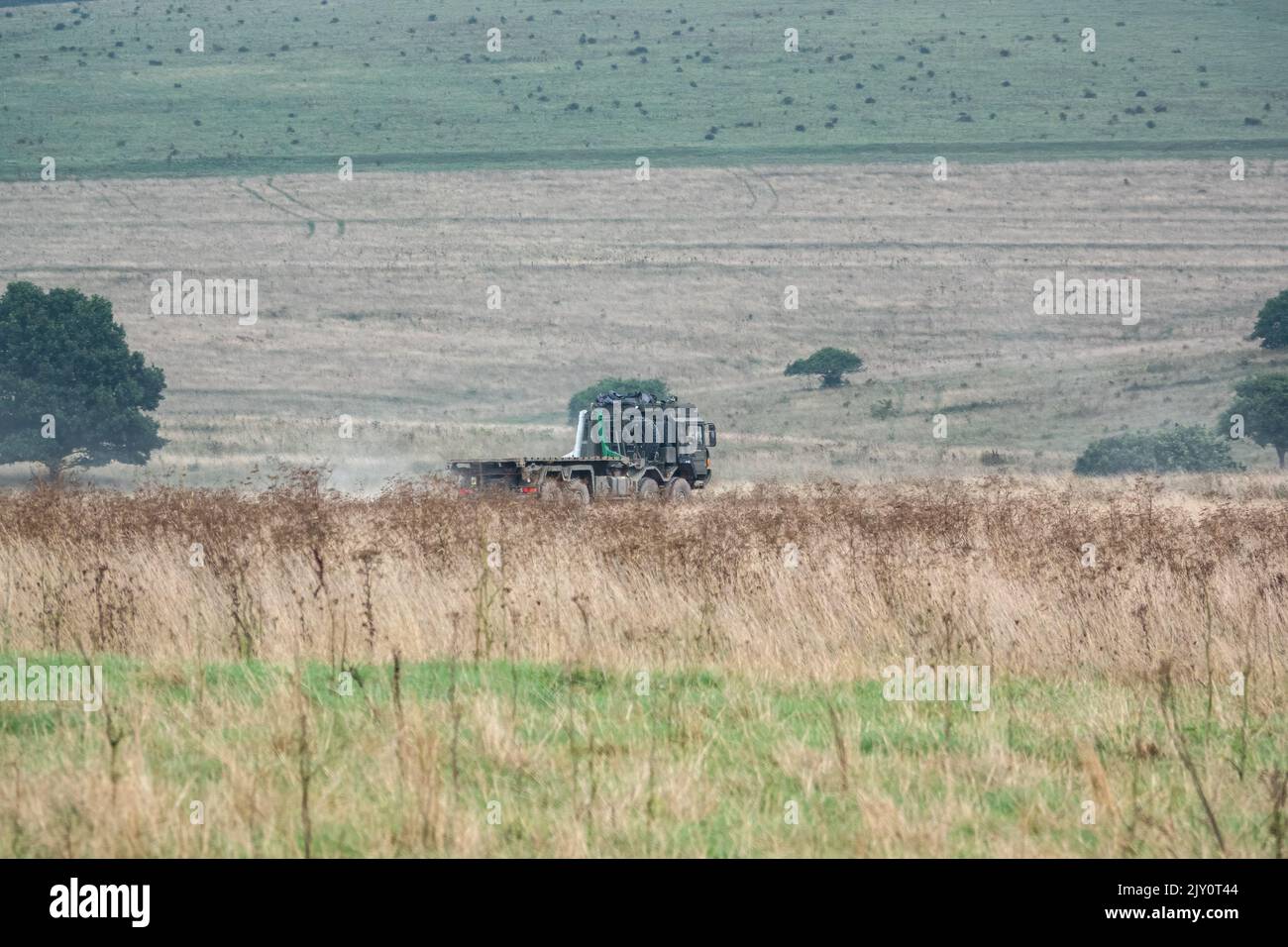 British army MAN HX77 SV 8x8 EPLS Heavy Utility Truck in action on a ...