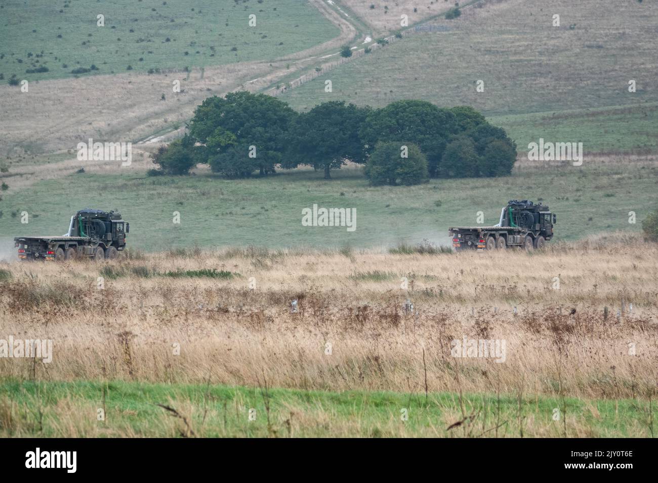 British army MAN SV HX77 8x8 EPLS Heavy Utility Trucks in action on a ...