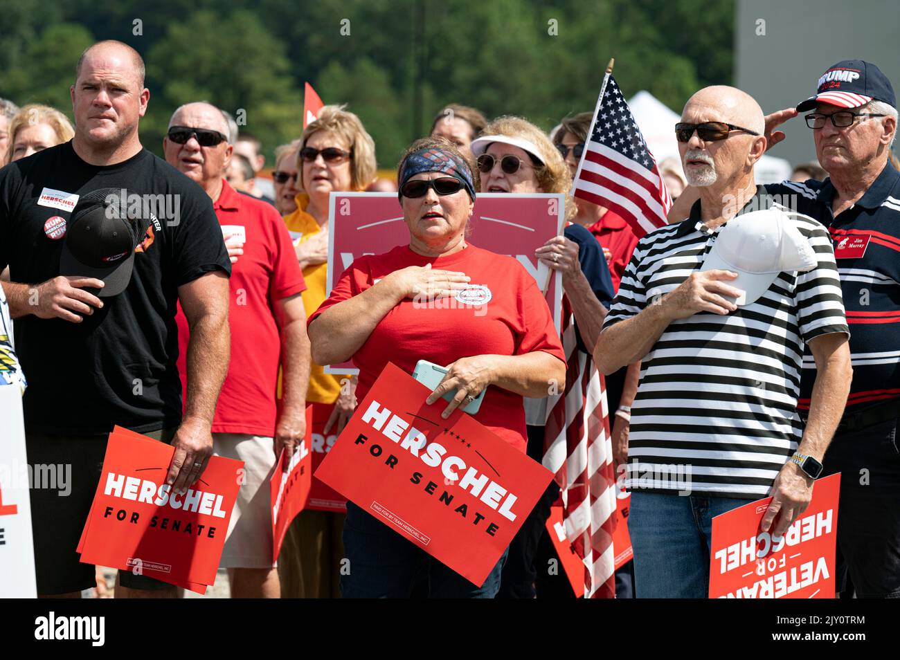 Emerson, Georgia, USA. 7th Sep, 2022. HERSCHEL WALKER, Republican ...