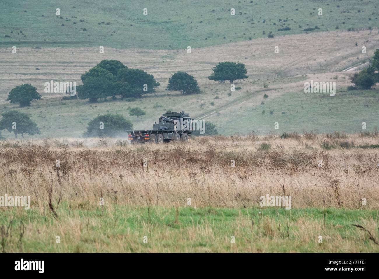 British army MAN HX77 SV 8x8 EPLS Heavy Utility Truck in action on a ...