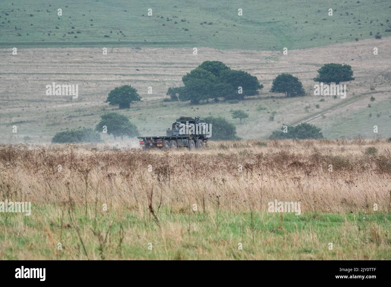 British army MAN HX77 SV 8x8 EPLS Heavy Utility Truck in action on a ...