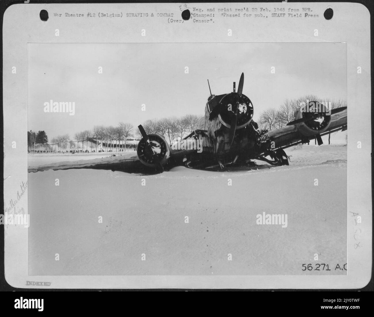 This German tri-motored transport plane loaded with enemy paratroops ...
