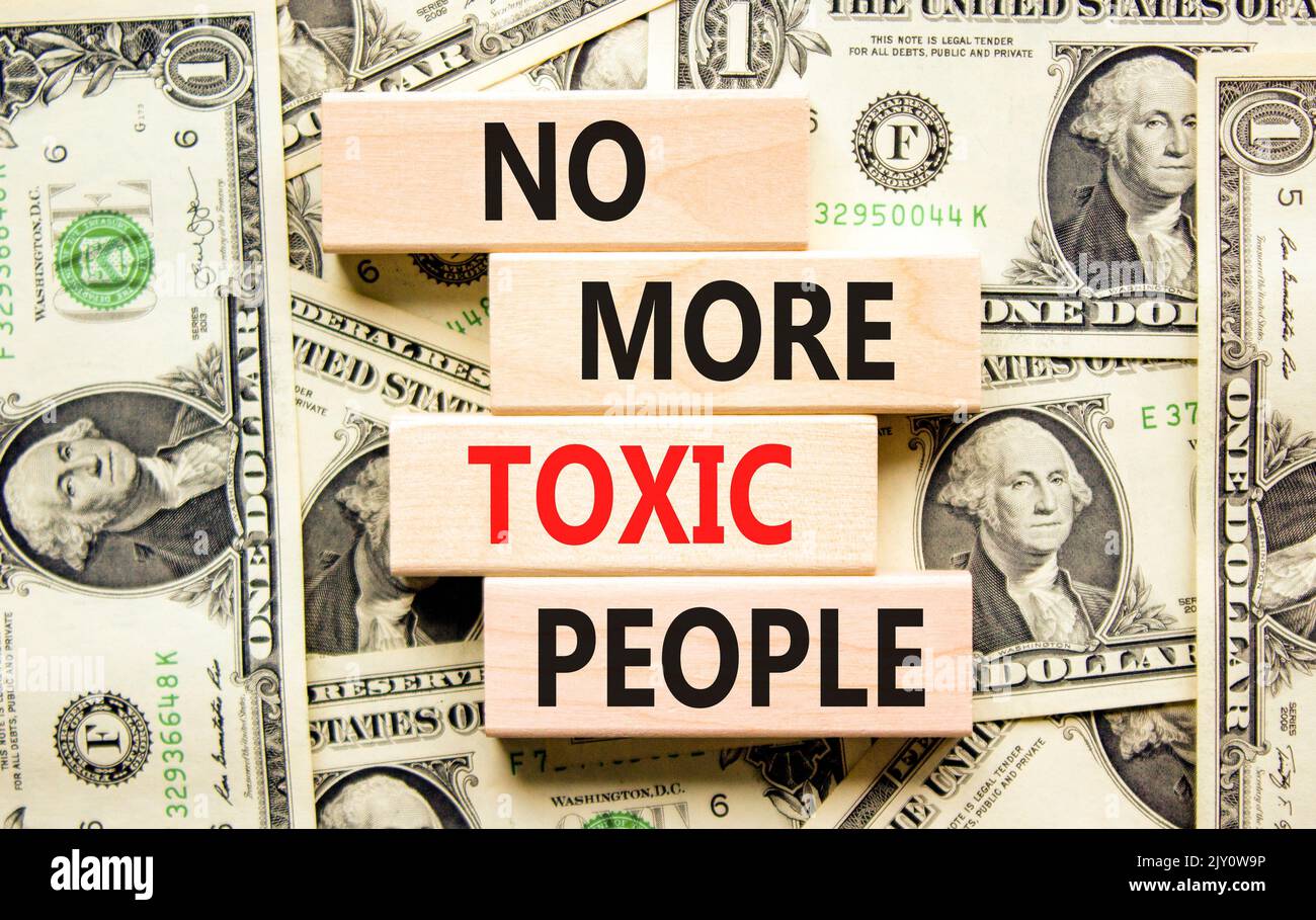 No more toxic people symbol. Concept words No more toxic people on ...
