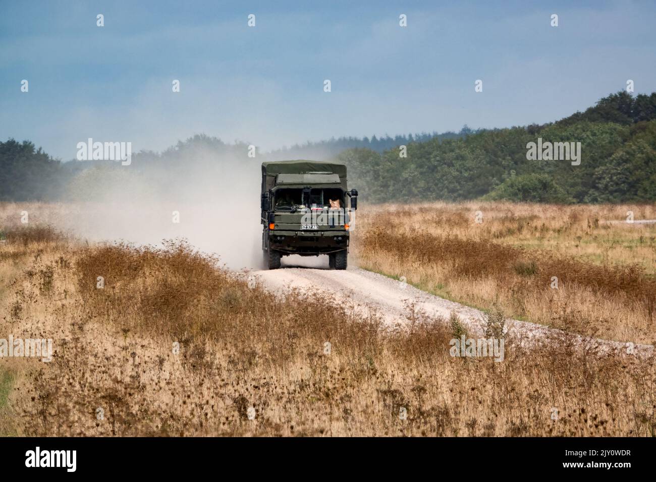 British army MAN HX60 4x4 Heavy Utility Truck in action on a military ...