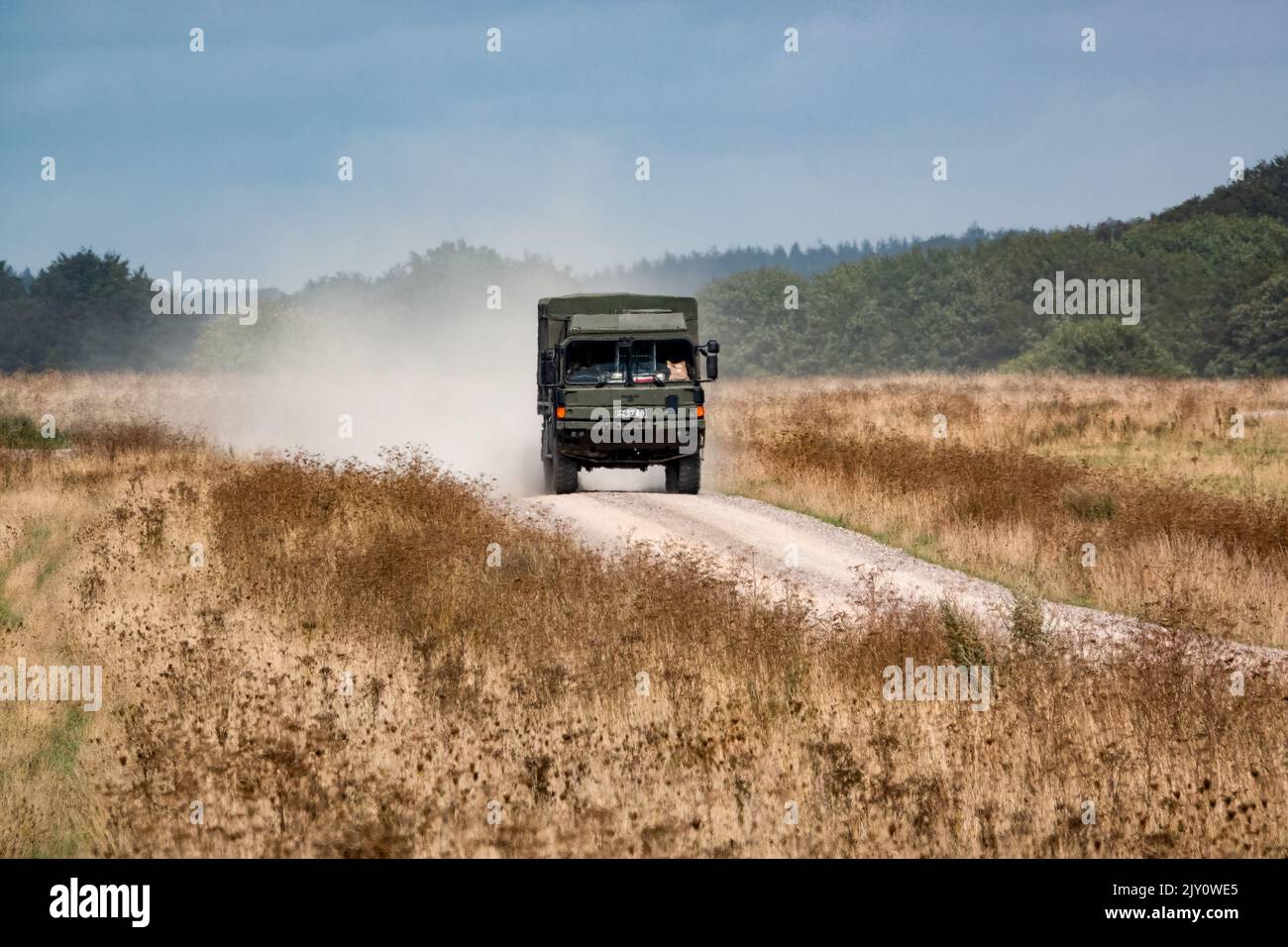 British army MAN HX60 4x4 Heavy Utility Truck in action on a military ...
