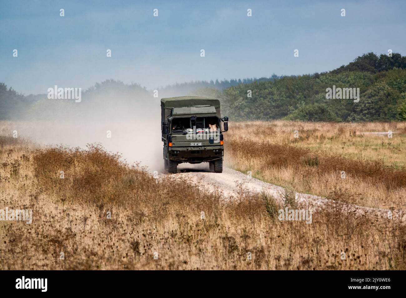 British army MAN HX60 4x4 Heavy Utility Truck in action on a military ...
