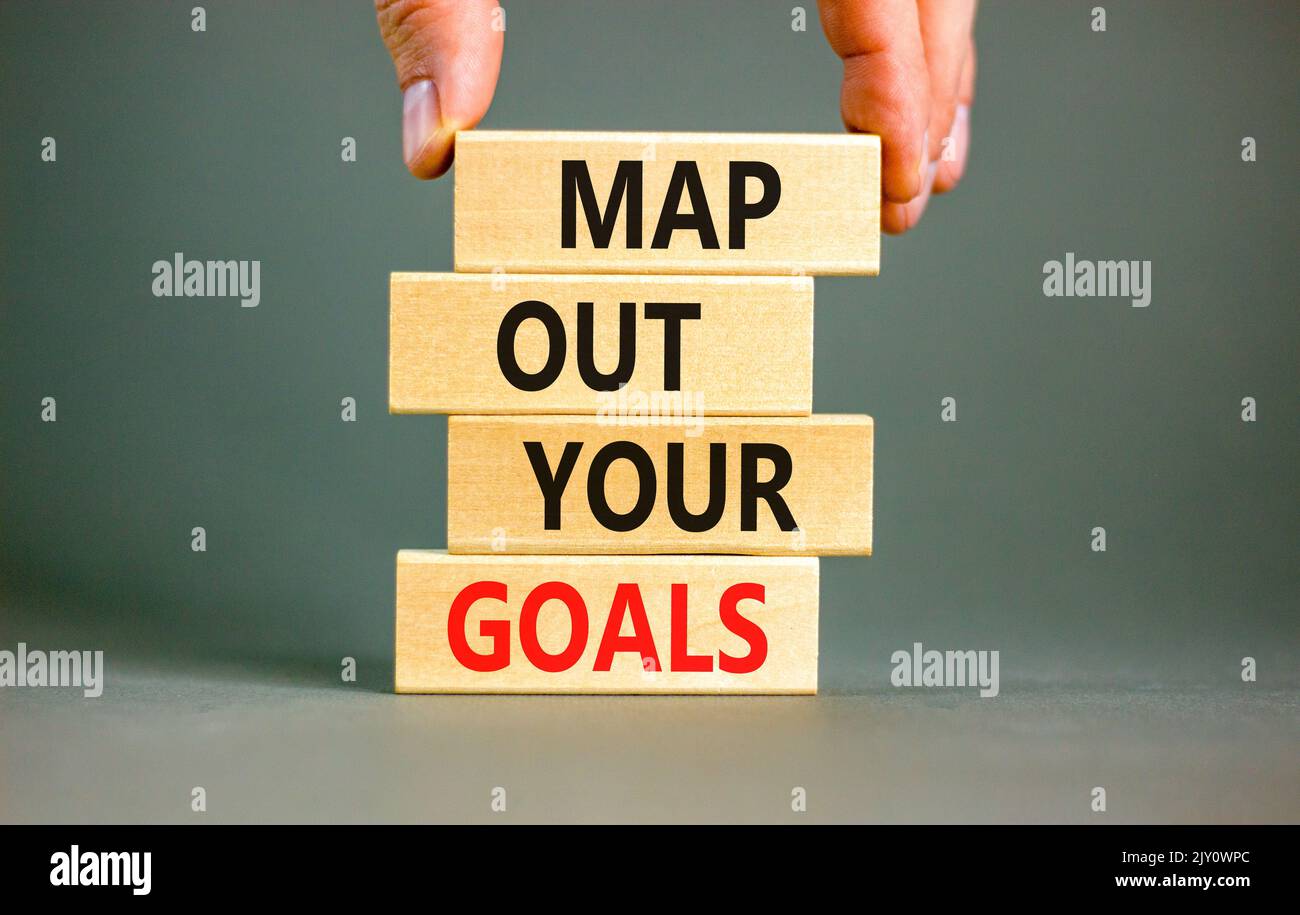 Support and map out your goals symbol. Concept words Map out your goals ...