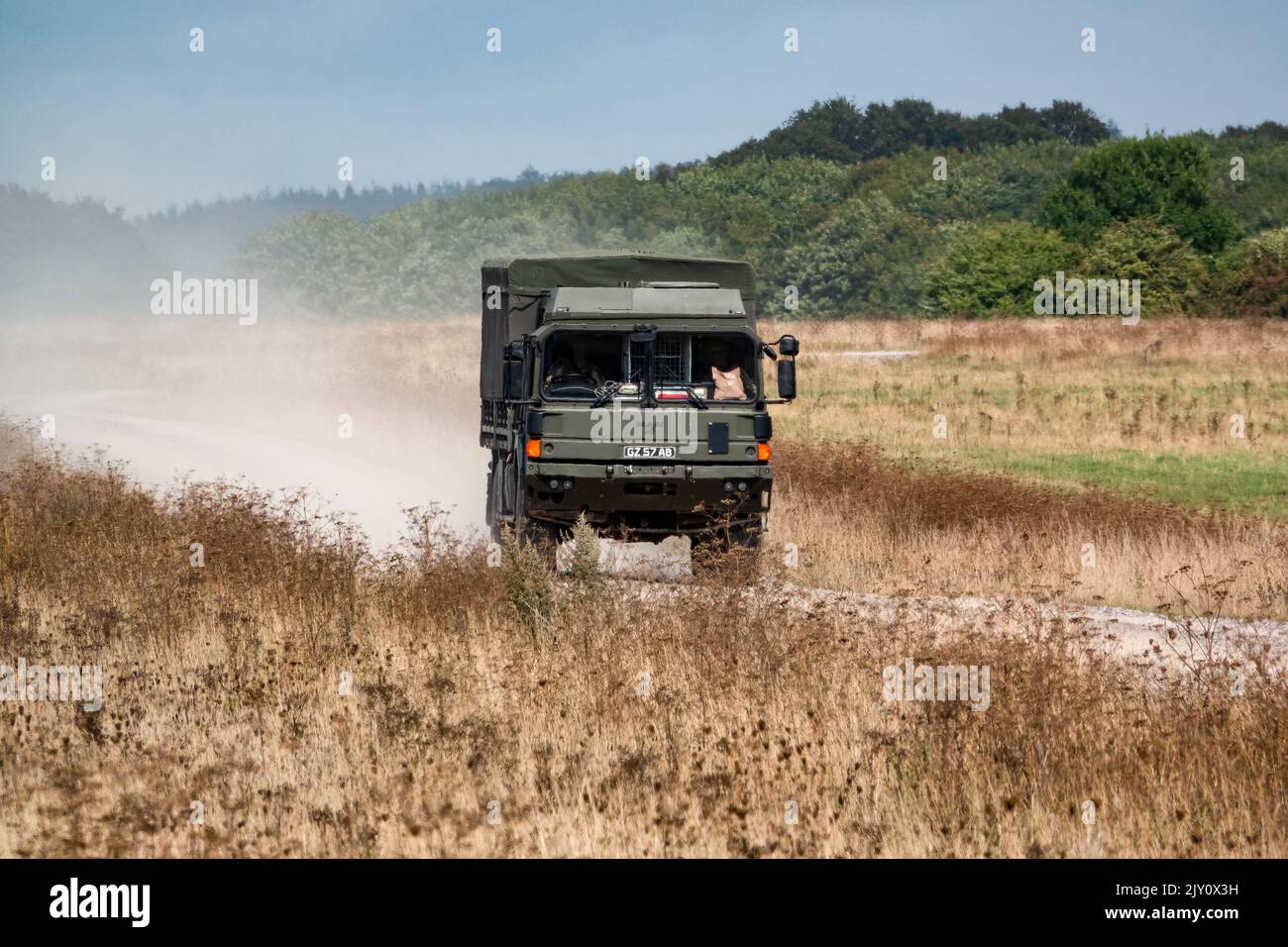 British army MAN HX60 4x4 Heavy Utility Truck in action on a military ...