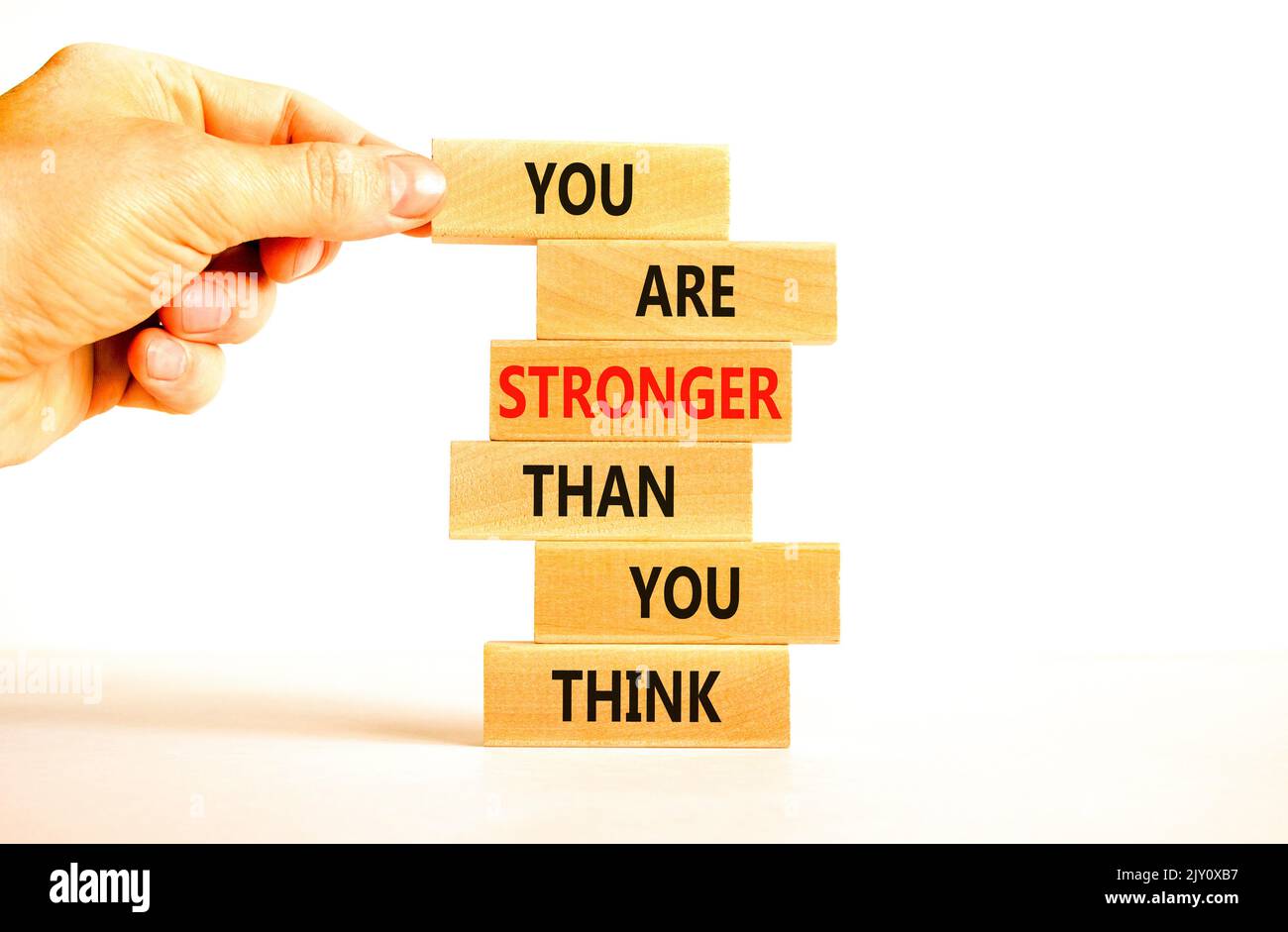Support and be stronger symbol. Concept words You are stronger than you ...