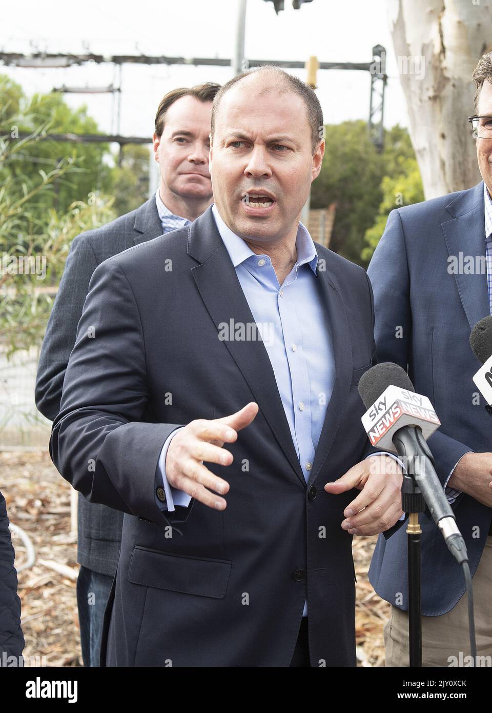 Federal Treasurer Josh Frydenberg speaks during a press conference in ...