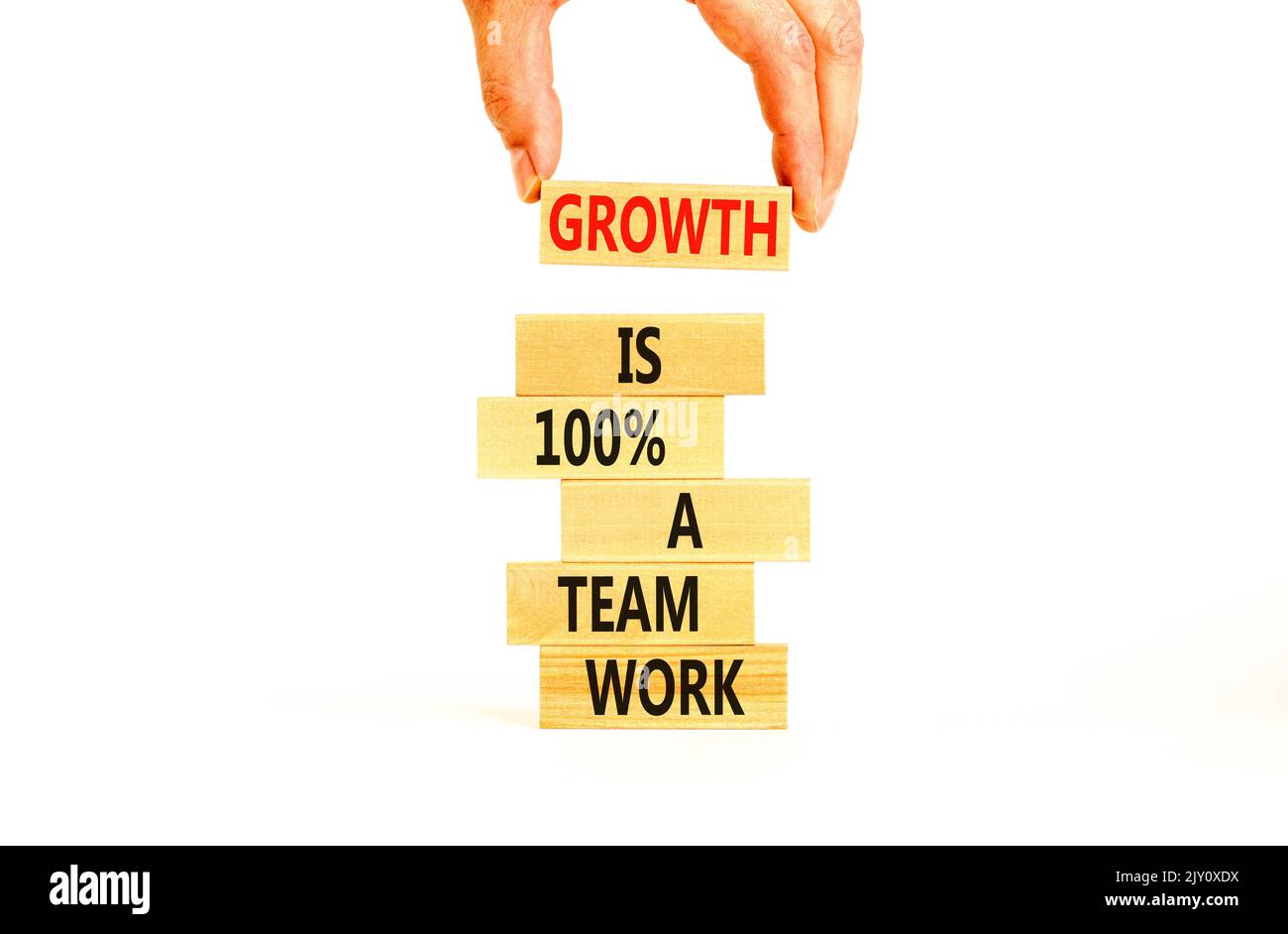 Growth symbol. Concept words Growth is 100 percent a team work on ...