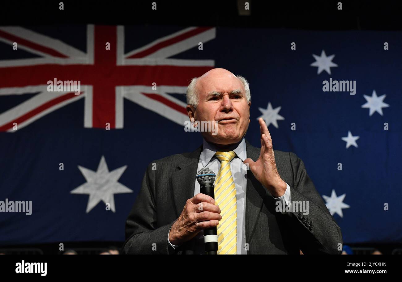 Former prime minister John Howard at a campaign rally at Sydney Olympic ...