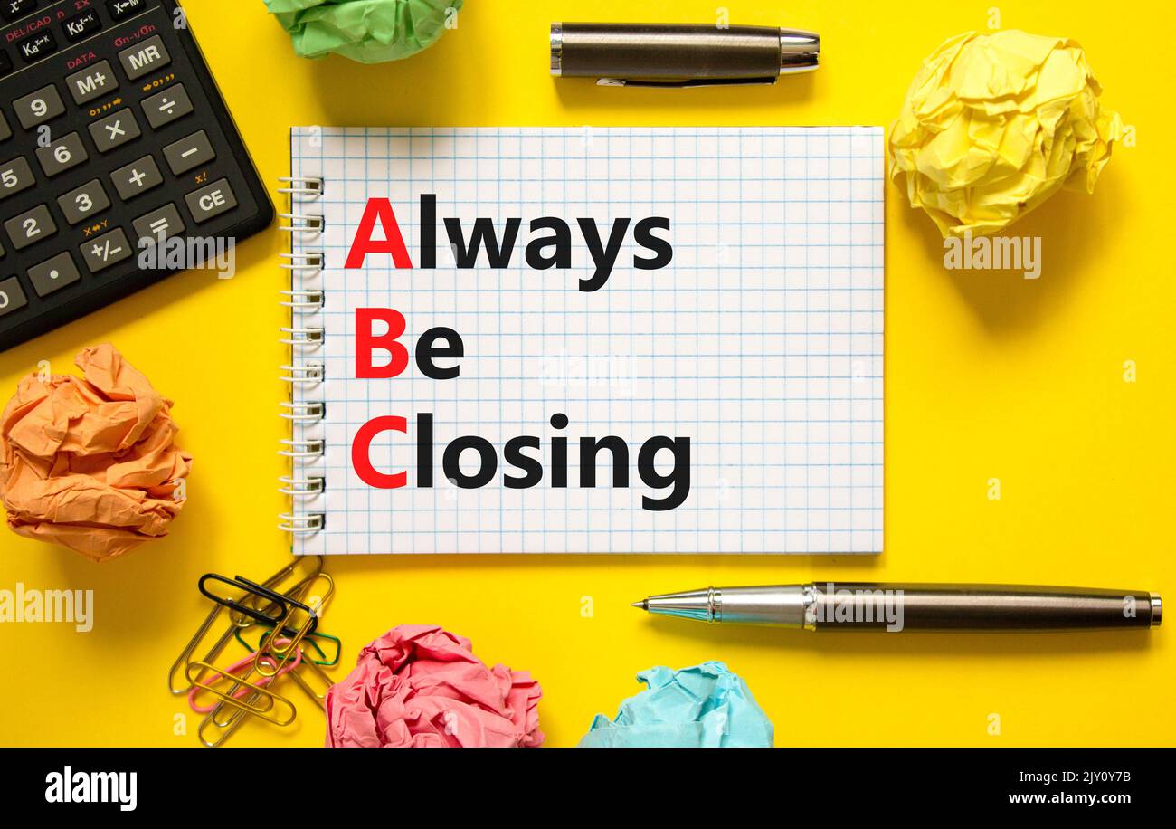 ABC always be closing symbol. Concept words ABC always be closing on ...