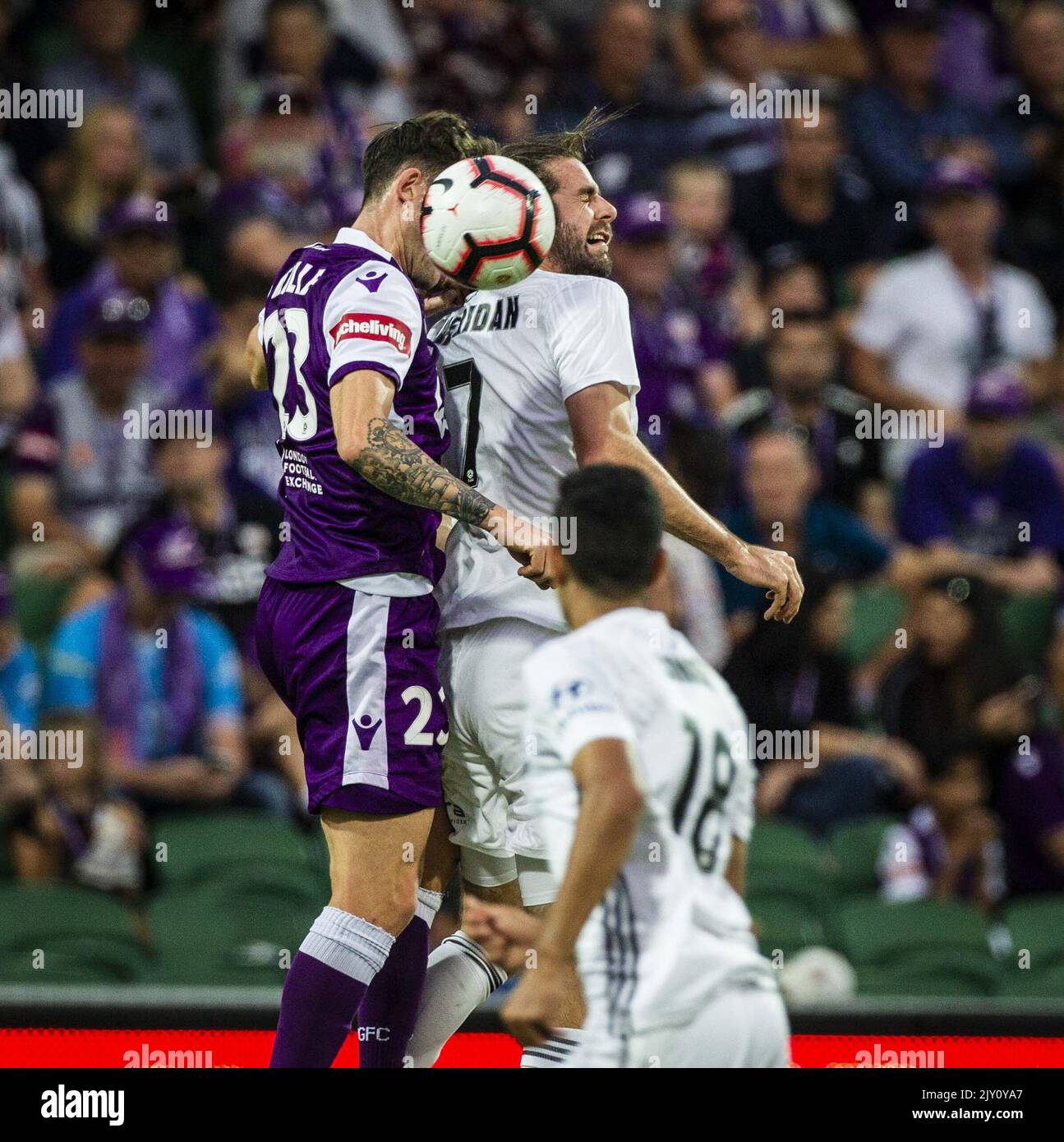 Scott Neville of the Glory and Cillian Sheridan of the Phoenix during ...