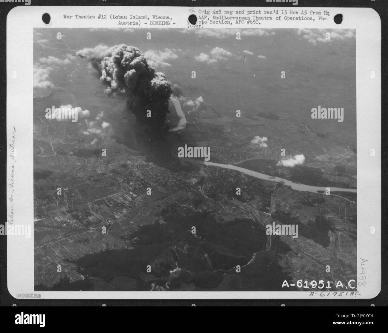 Bombing Of Lobau Island On The Danube River, Near Vienna, Austria, By ...