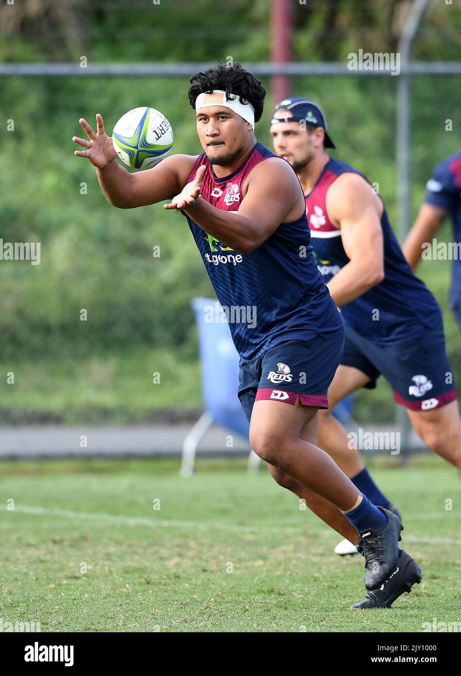 Queensland Reds player Brandon Paenga-Amosa is seen during training in ...